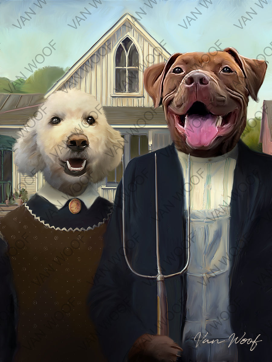 Classic Custom Pet Portrait - Van Woof