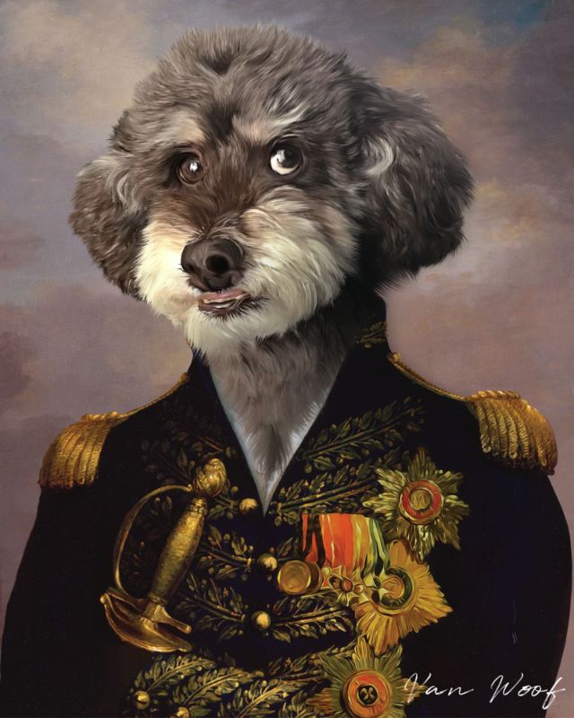 Classic Custom Pet Portrait - Van Woof