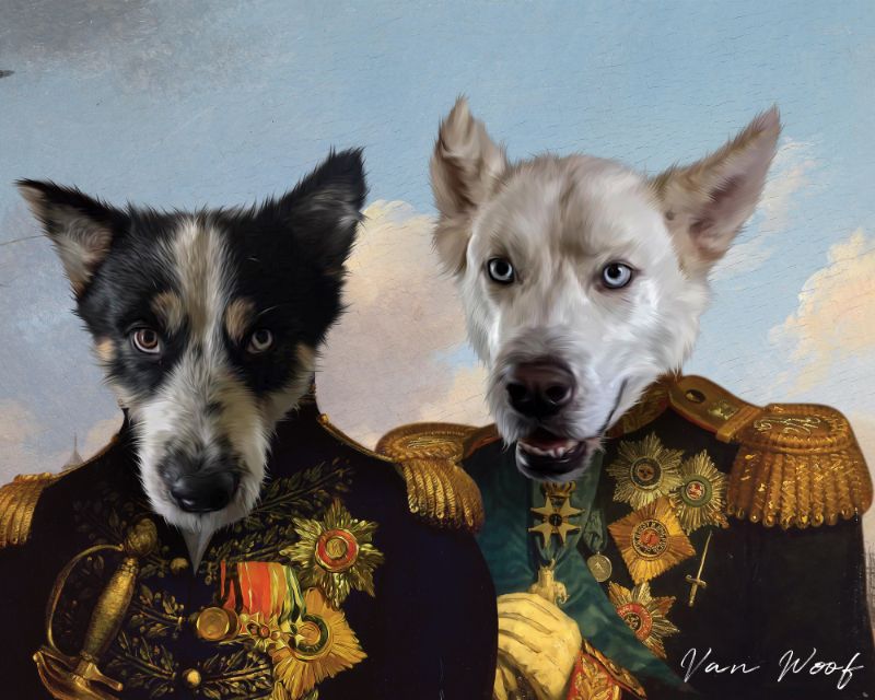 Classic Custom Pet Portrait - Van Woof