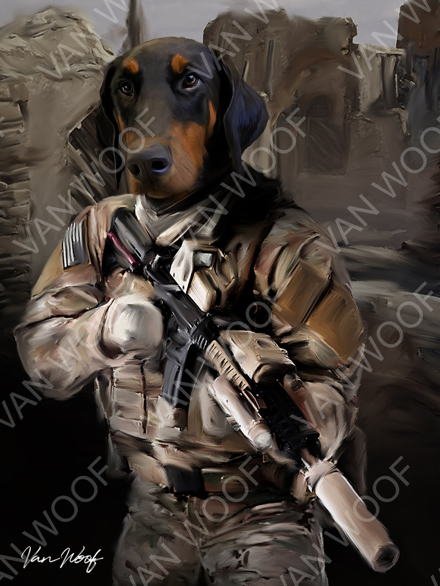 Classic Custom Pet Portrait - Van Woof